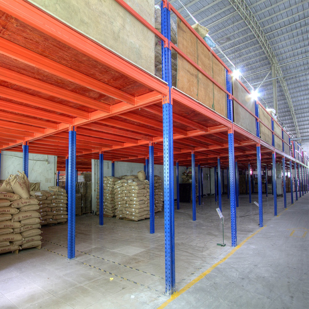Powder coating warehouse storage racking system mezzanine flooring rack ...